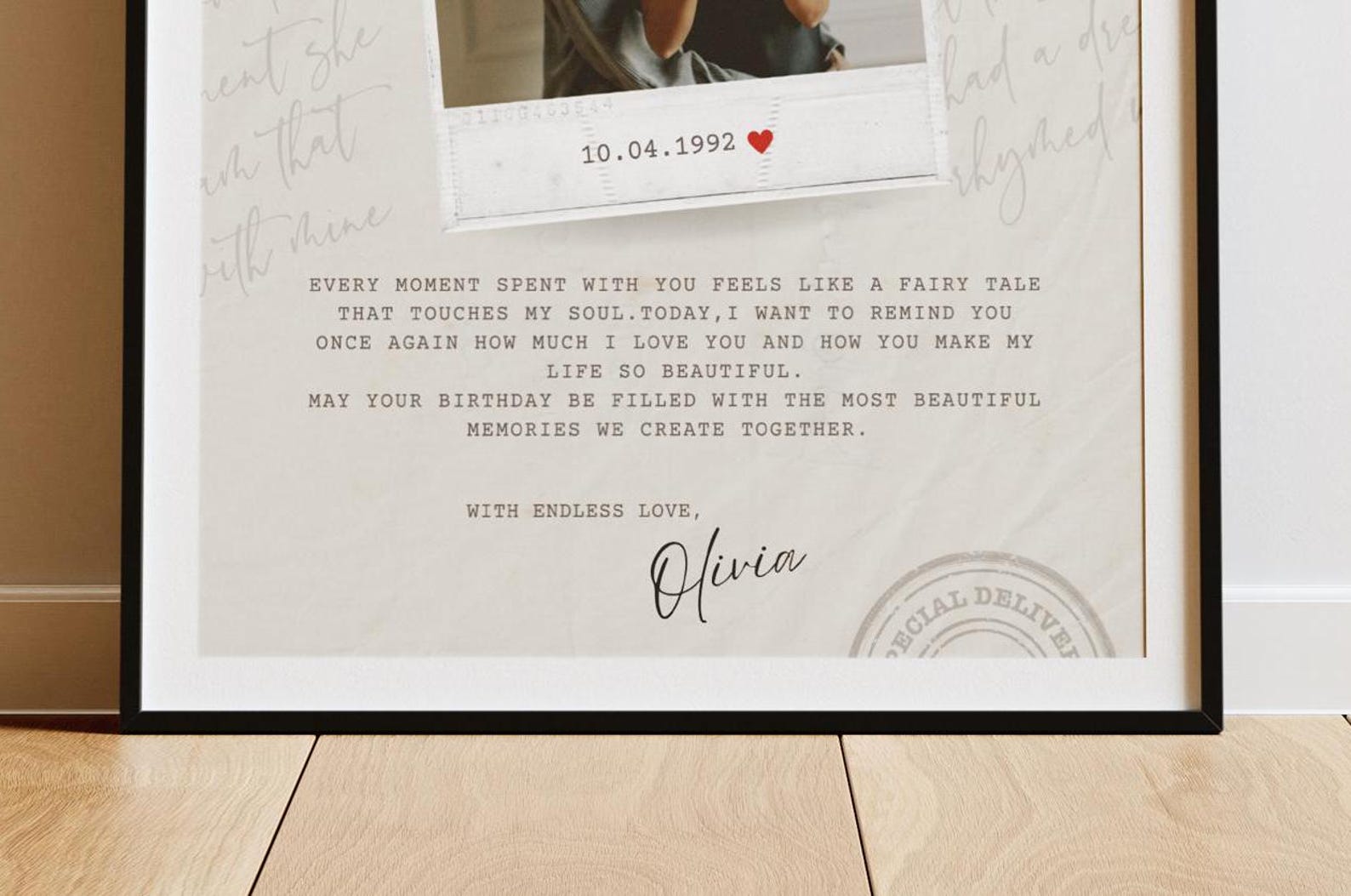 Personalized Birthday Poster,love Poster Gift, Polaroid Style,romantic ...