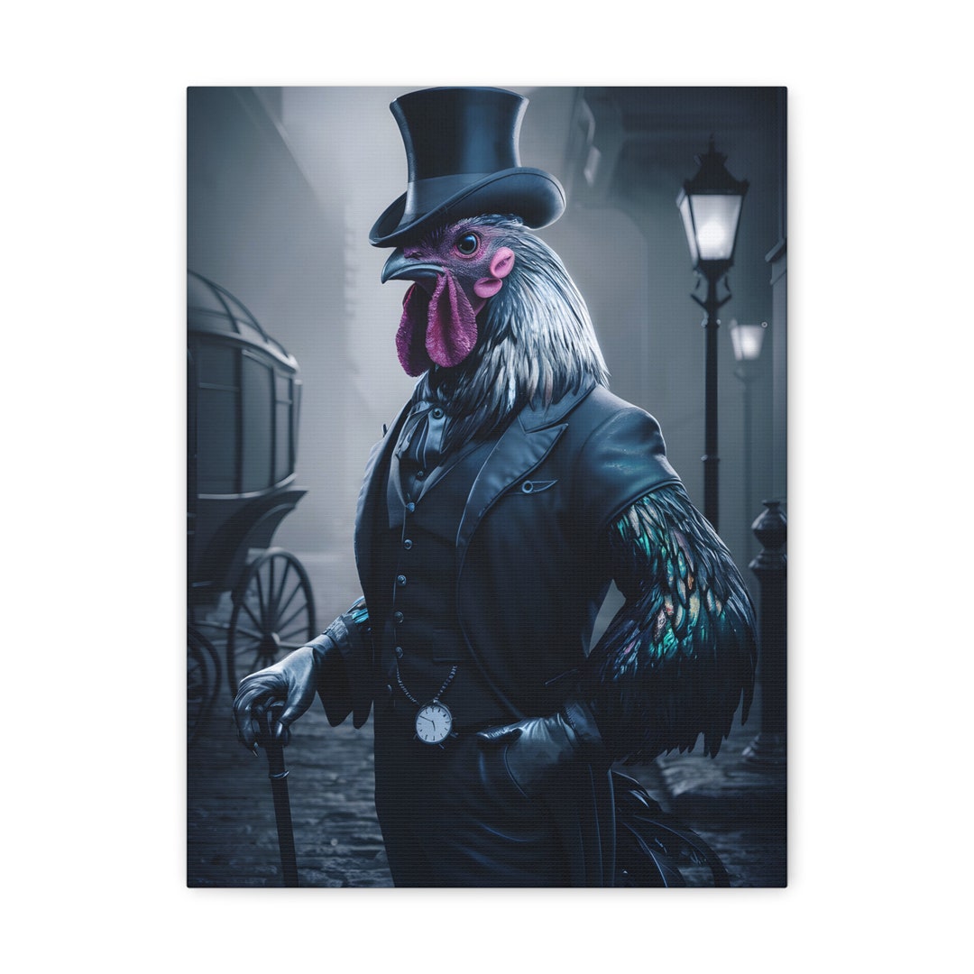 Victorian Chicken Canvas Print - Etsy