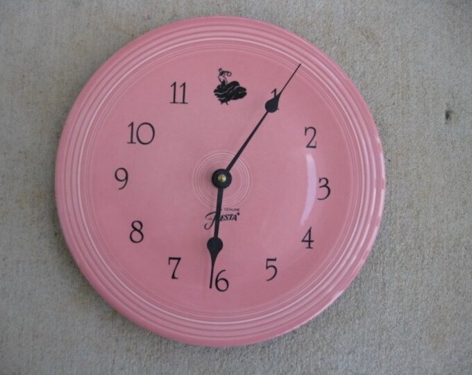 Vintage Fiestaware Pink Plate Wall Clock - Etsy