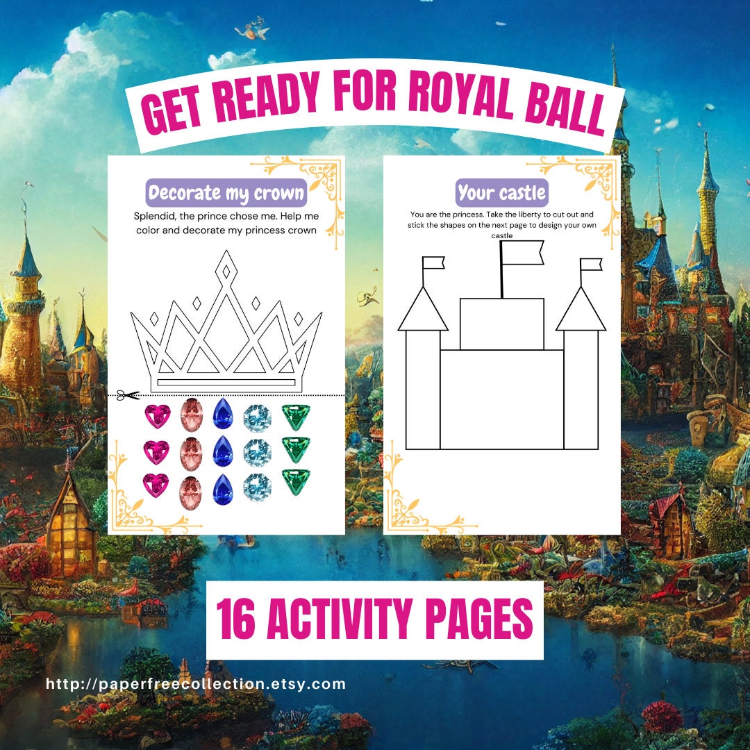 Pre School Printable Worksheets 16 Pages for Kids Get Ready for Royal ...