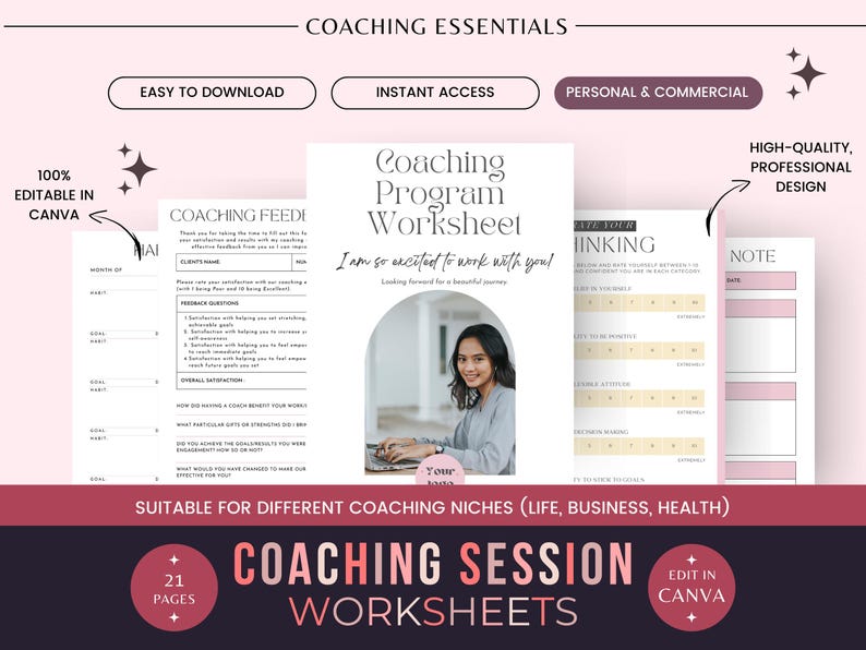 Coaching Session Worksheets Done for You,coaching Toolkit,coaching ...