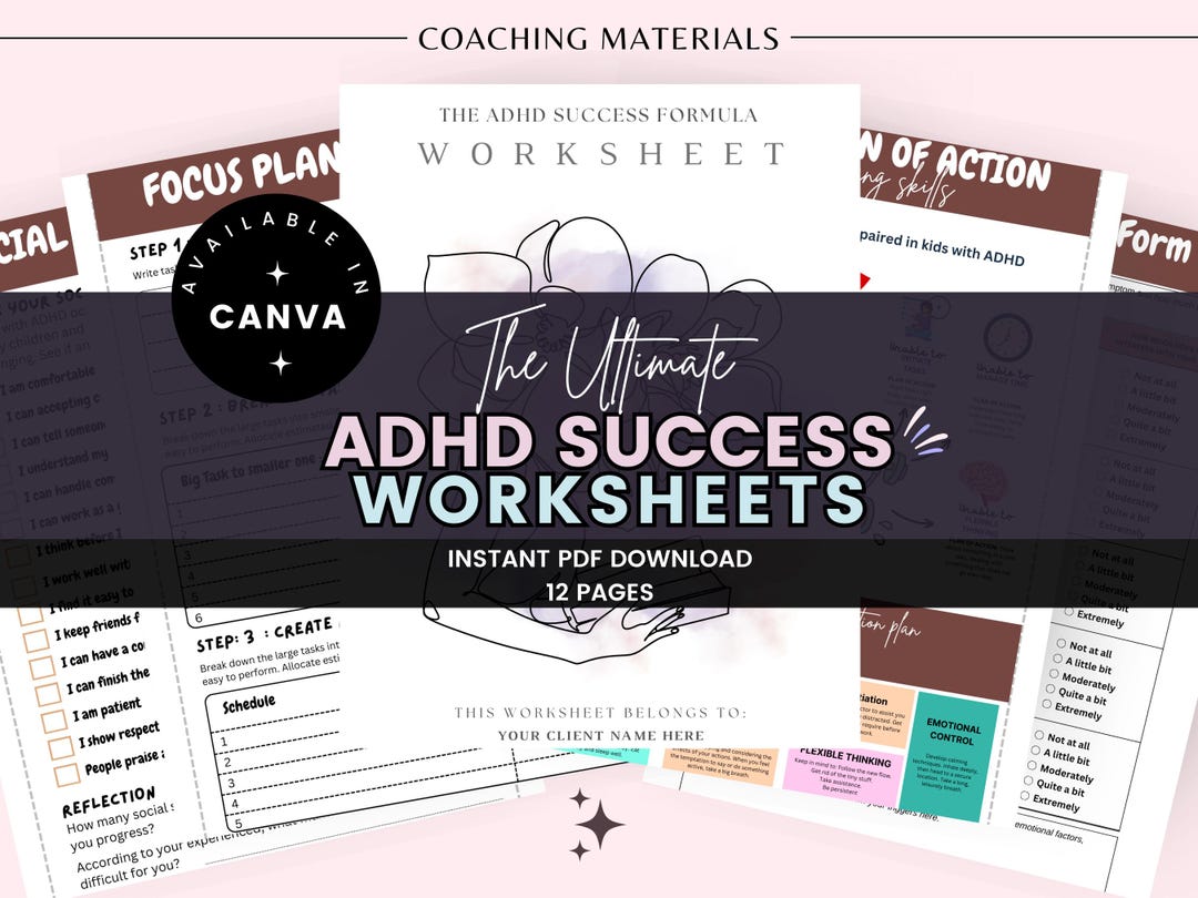 ADHD Success Formula Done for You Ebook, Workbook for ADHD Coach,life ...
