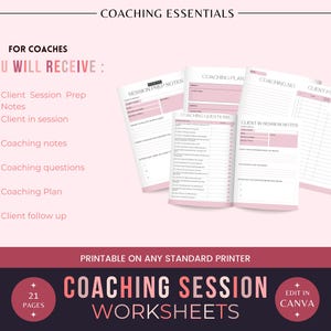 Coaching Session Worksheets Done for You,coaching Toolkit,coaching ...