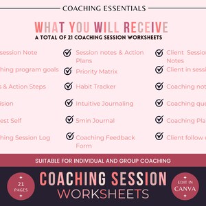 Coaching Session Worksheets Done for You,coaching Toolkit,coaching ...