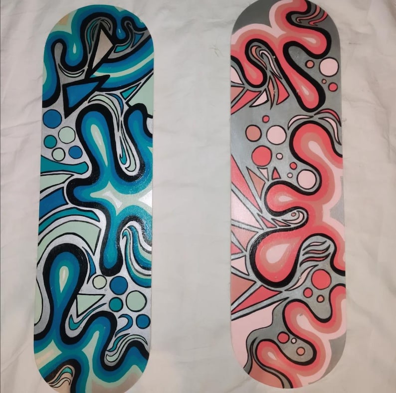 Set of 2 Swirl Skateboard Decks - Etsy
