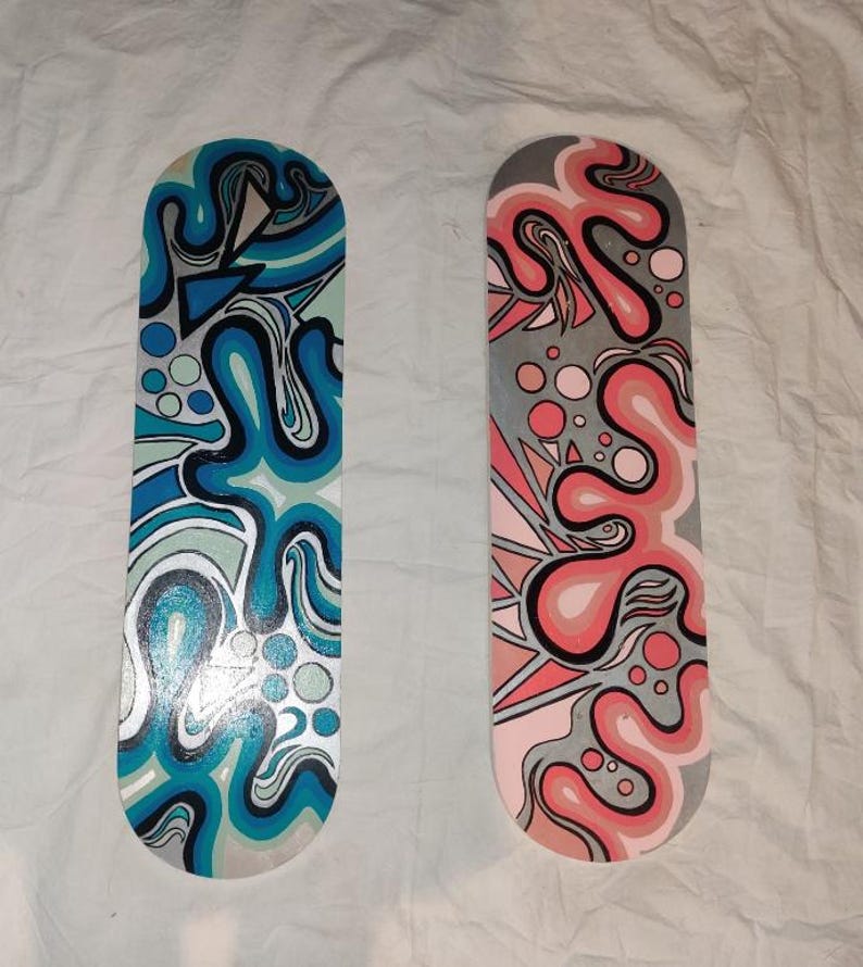 Set of 2 Swirl Skateboard Decks - Etsy