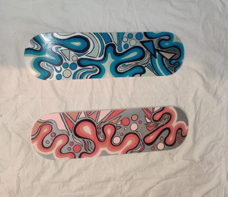 Set of 2 Swirl Skateboard Decks - Etsy