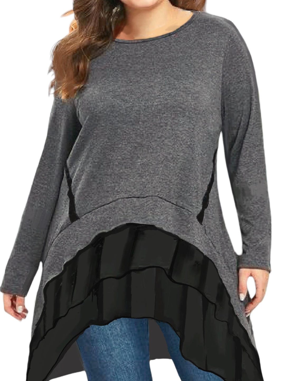 Elastic Spliced Side Drape Plus Size Women's Top - Etsy