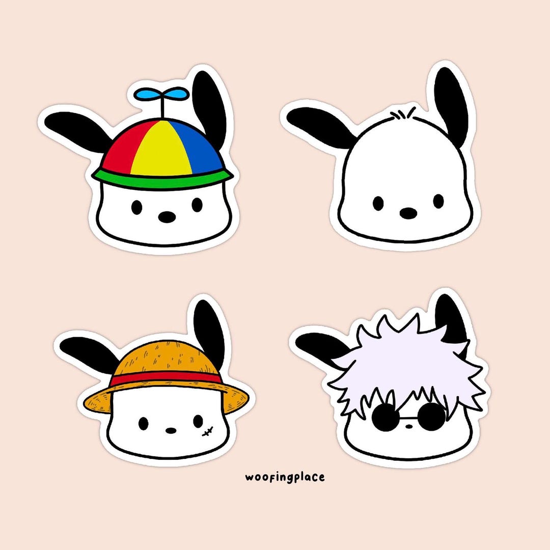 Pochacco Stickers | Original Pochacco | Gojo Pochacco | Luffy Pochacco ...