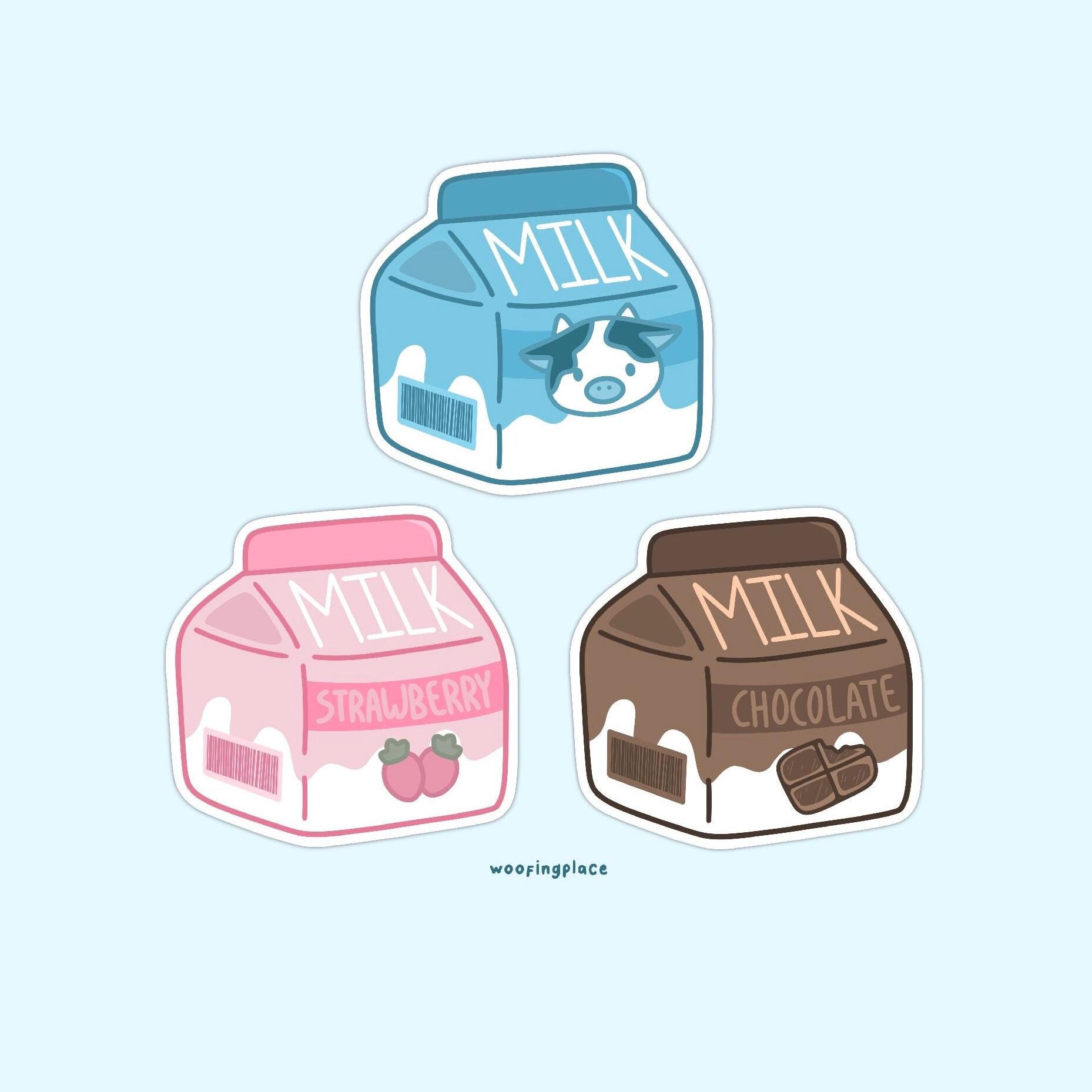 Cute Milk Carton Stickers | Milk, Strawberry Milk & Chocolate Milk ...