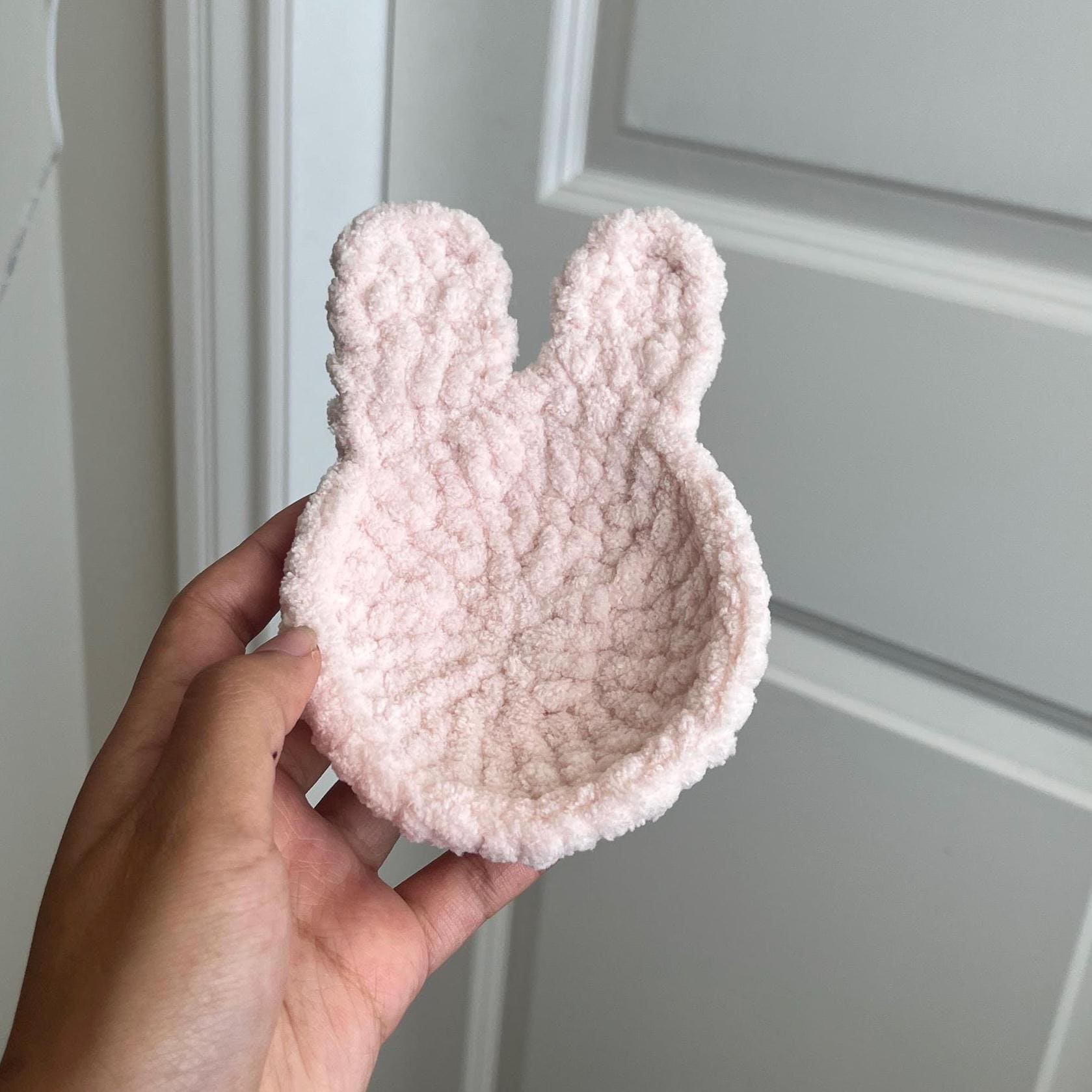 Bunny Crochet Coaster | Fluffy Yarn Bunny Crochet Coaster | Handmade ...