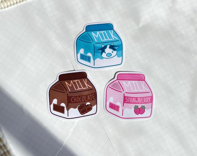 Cute Milk Carton Stickers | Milk, Strawberry Milk & Chocolate Milk ...