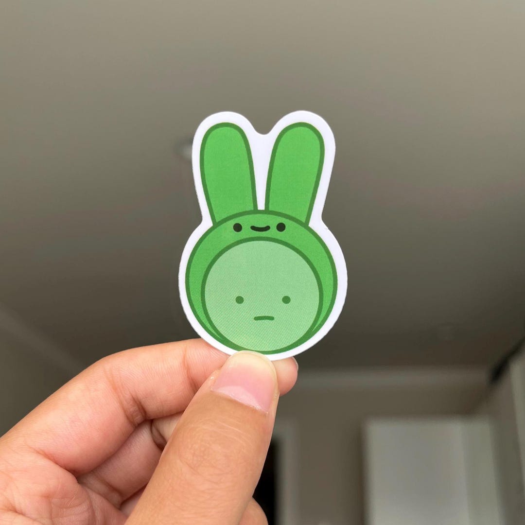 Smiski Inspired Sticker With Bunny Ears | Cute Kawaii Vinyl Decal for ...