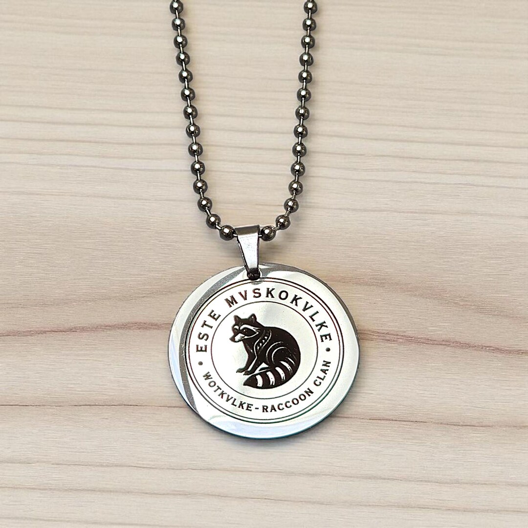 Mvskoke Raccoon Clan "wotkvlke" Pendant Necklace - Muscogee Creek ...