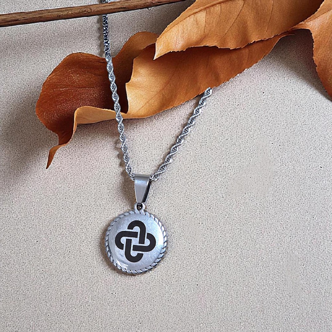 Knot Symbol Pendant Necklace With Rope Edge Detail - Southeastern ...
