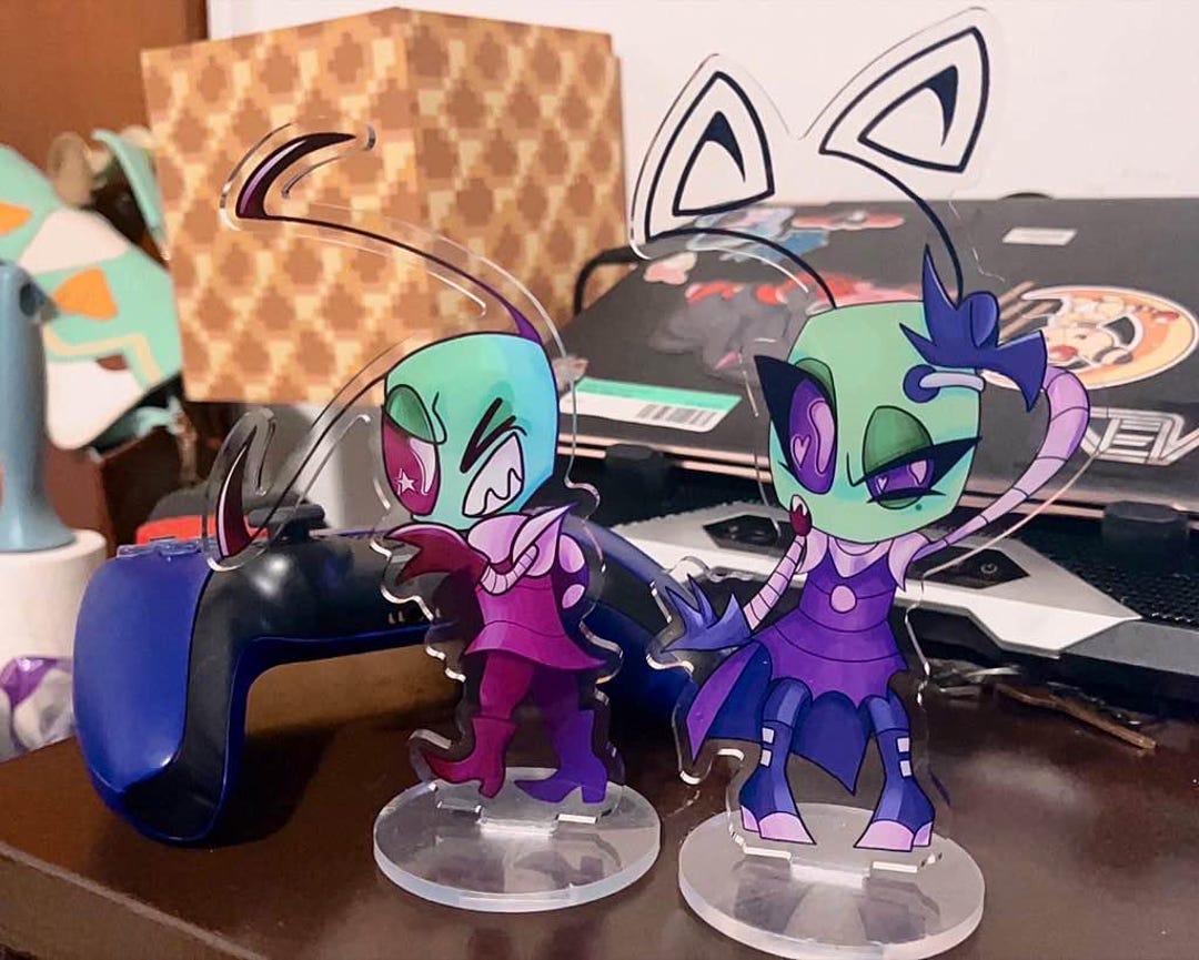 ZIM and TAK Invader Zim Irken Inspired Large Acrylic Stands - Etsy