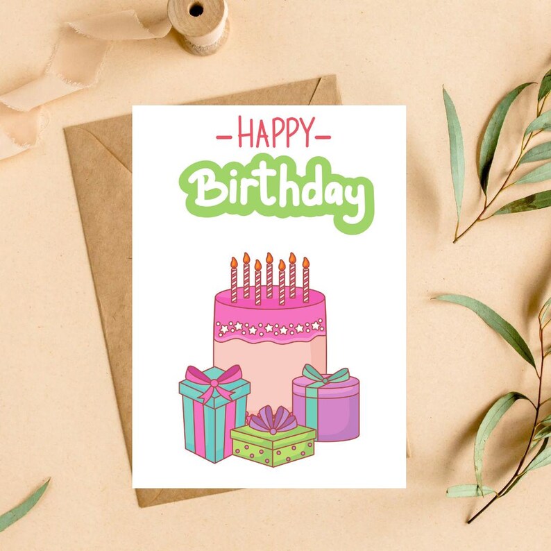 Happy Birthday Card DIGITAL Download Printable Birthday Card Printable ...
