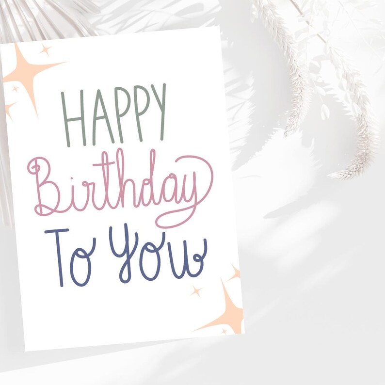 Happy Birthday Card DIGITAL Download Printable Birthday Card Printable ...