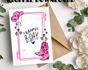 Happy Birthday Card DIGITAL Download Printable Birthday Card Printable ...