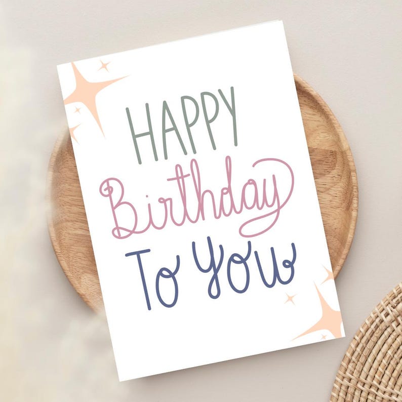 Happy Birthday Card DIGITAL Download Printable Birthday Card Printable ...