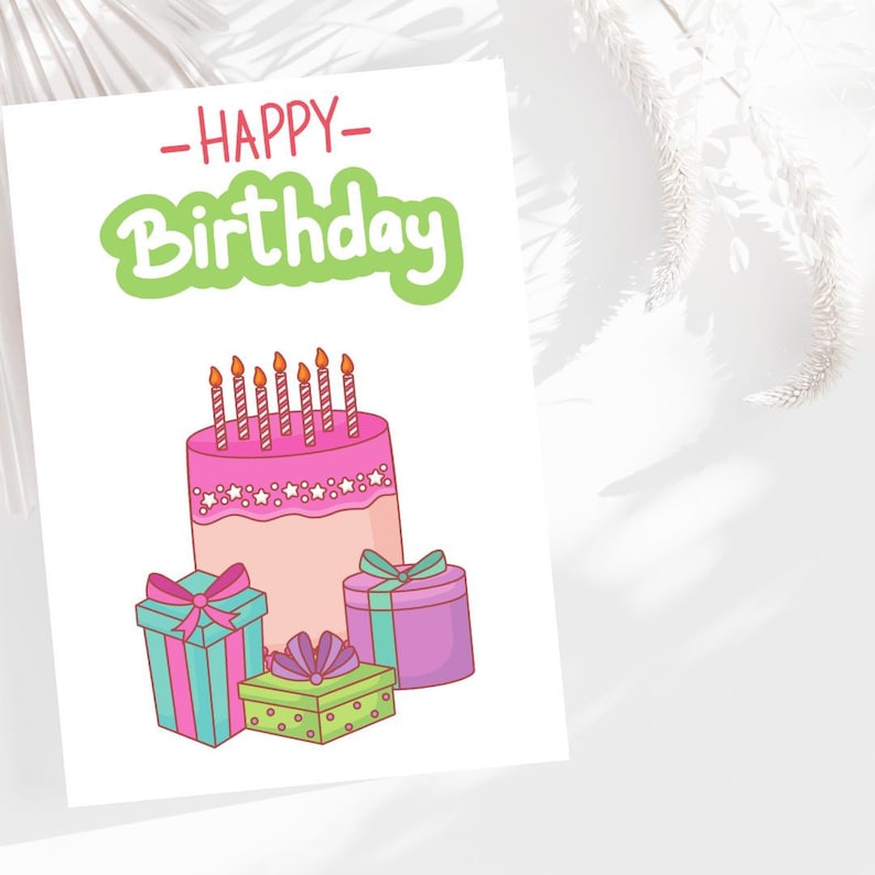 Happy Birthday Card DIGITAL Download Printable Birthday Card Printable ...
