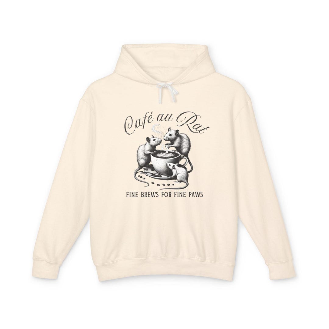 Rat Sweatshirt Funny Rat Hoodie Cute Cafe Sweatshirt Coffee Hoodie Rats ...