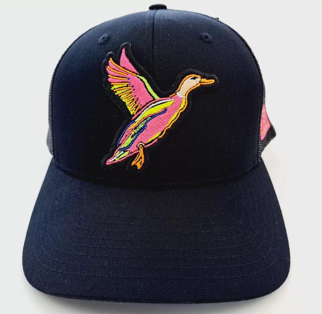 Black Pond Duck Hunting Flat Bill Mesh Snapback Embroidered Cap Hat - Etsy