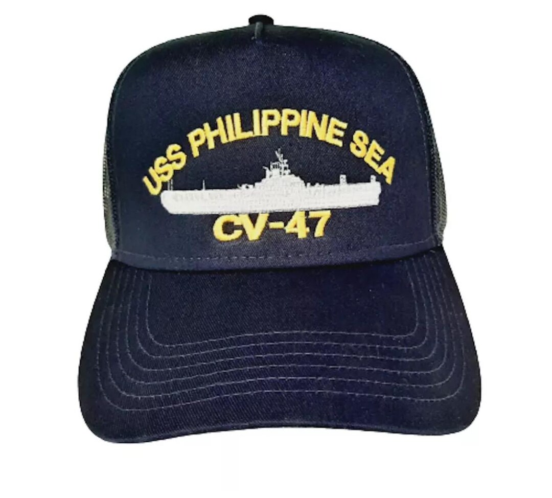 USS Philippine Sea CV-47 Baseball Cap Hat Mesh Snapback Blue ...