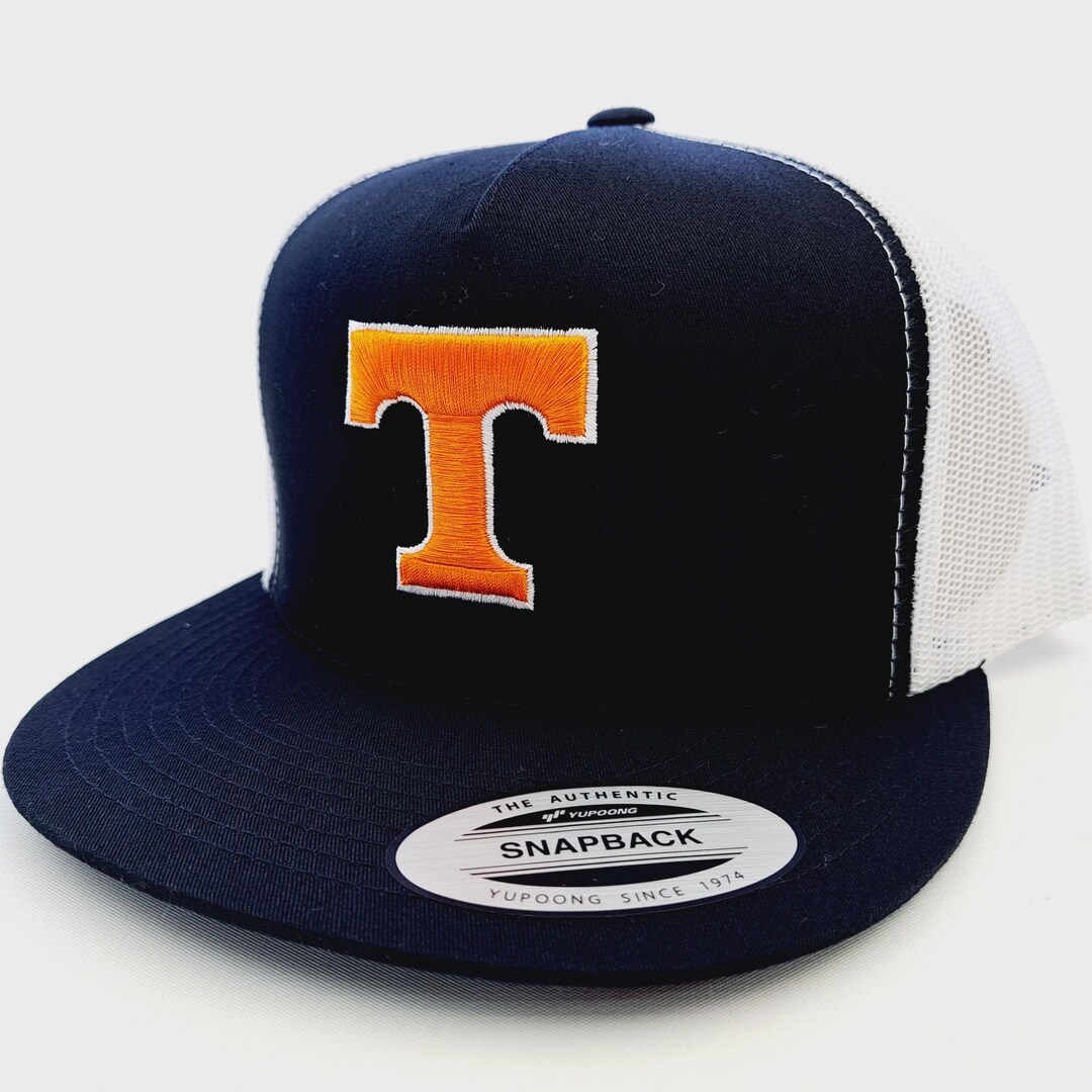 Tennessee Foot Ball Team Puff Embroidered Black on White Yupong Mesh ...
