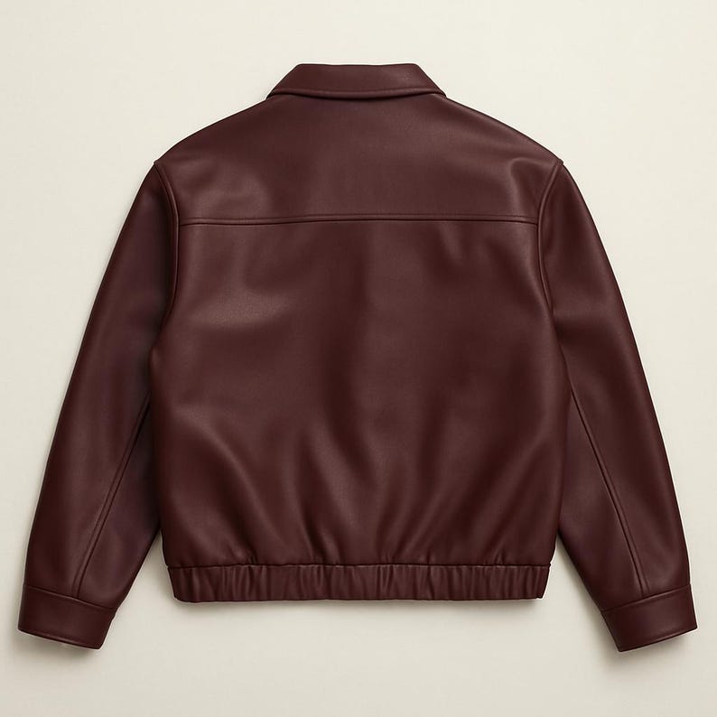 Burgundy Leather Bomber Jacket by Wovex | Custom Name Initials - Etsy