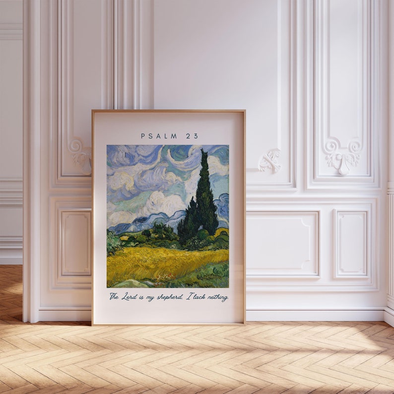 Christian Wall Art Psalm 23 Art Bible Verse Poster Christian Dorm Decor ...