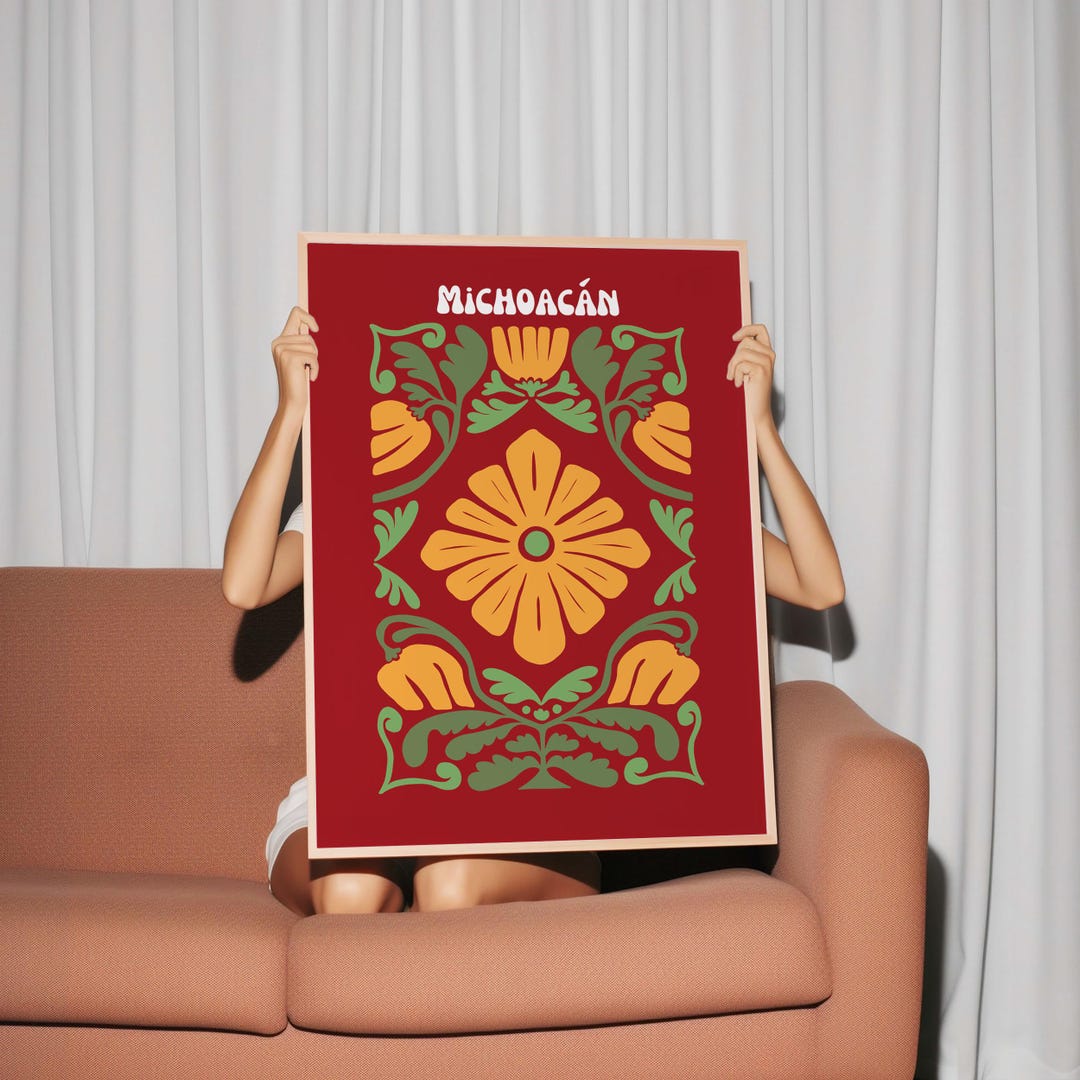 Michoacan Wall Art Digital Download Mexico Floral Decor Poster ...