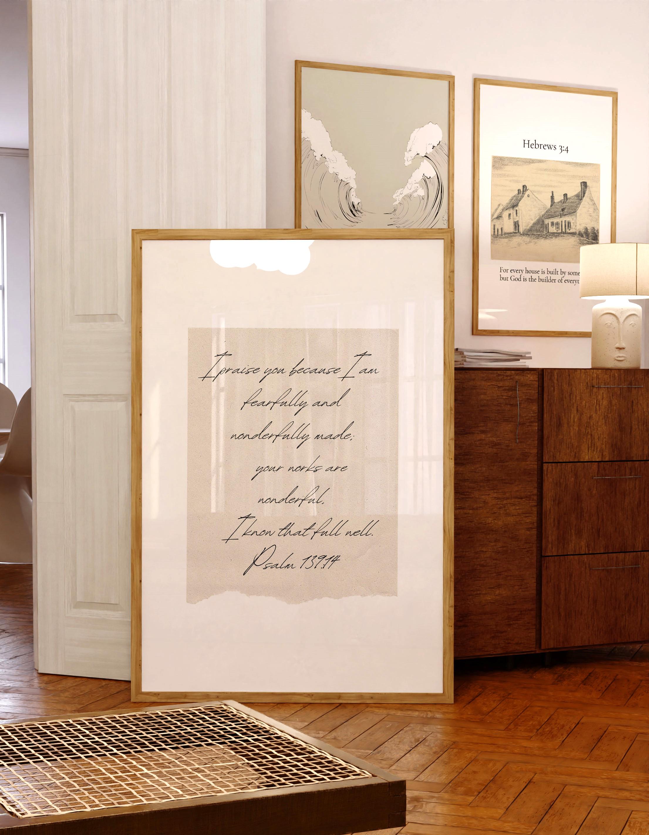 Vintage Bundle of 8 Prints Christian Wall Art Boho Bible Verse Print ...