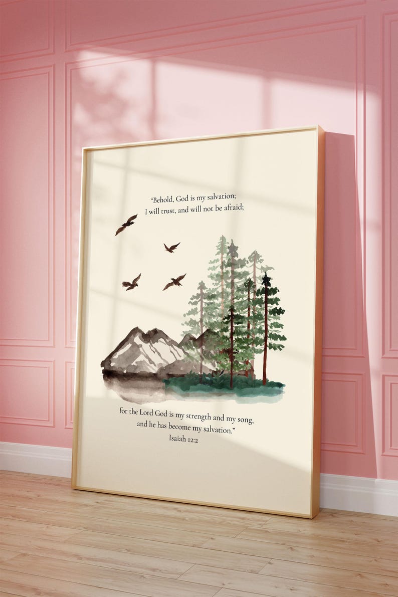 Watercolor Landscape Painting for Christian Home Wall Decor Christian ...