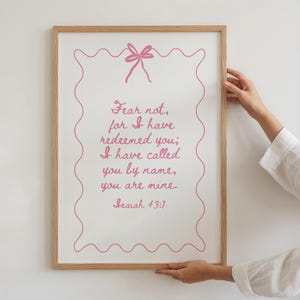 Pink Christian Wall Art Bible Verse Nursery Baby Room Decor Cute Bow ...