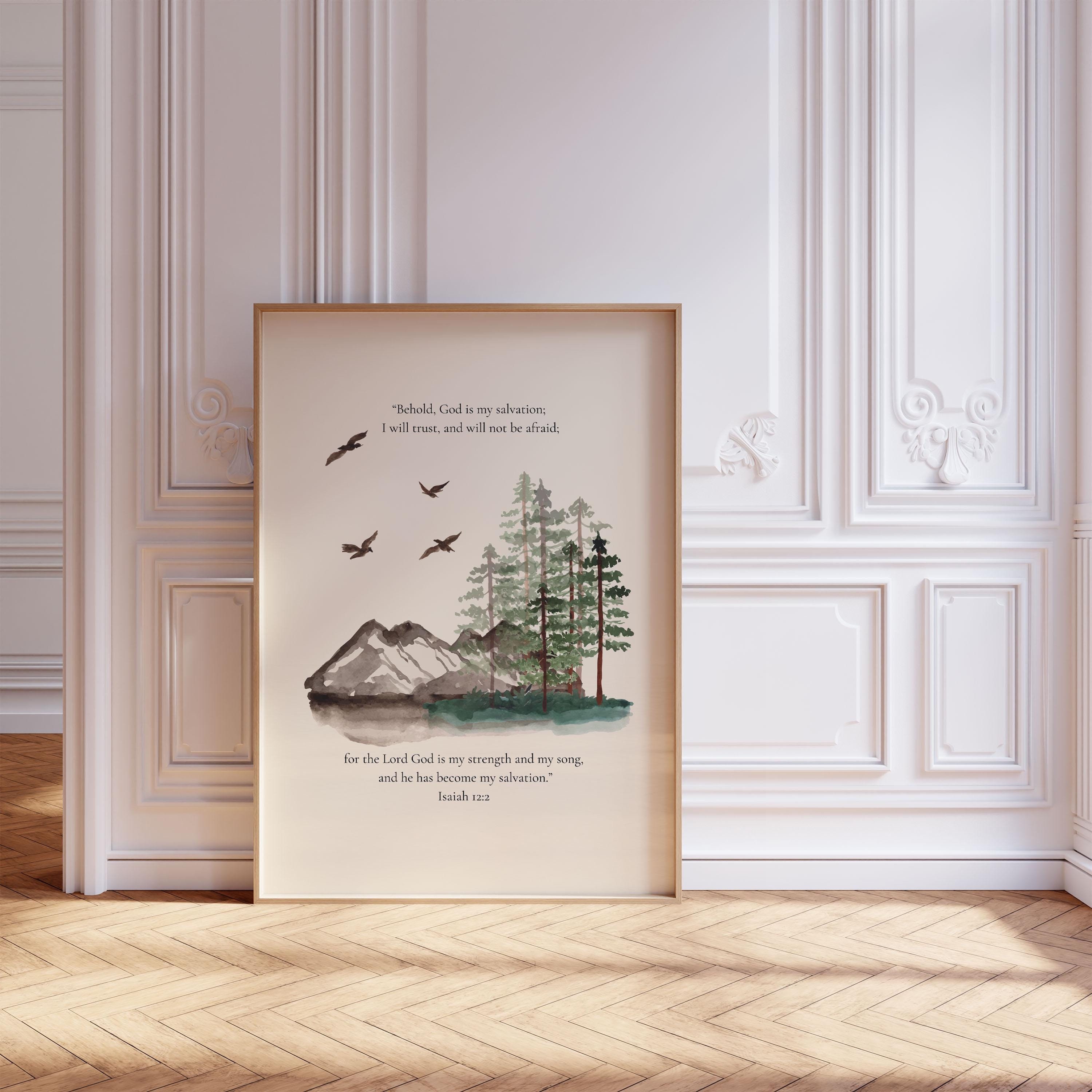 Watercolor Landscape Painting for Christian Home Wall Decor Christian ...