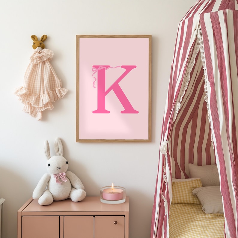 Letter K Poster, K Initial, Big Letters for Wall, Alphabet Letter Art ...