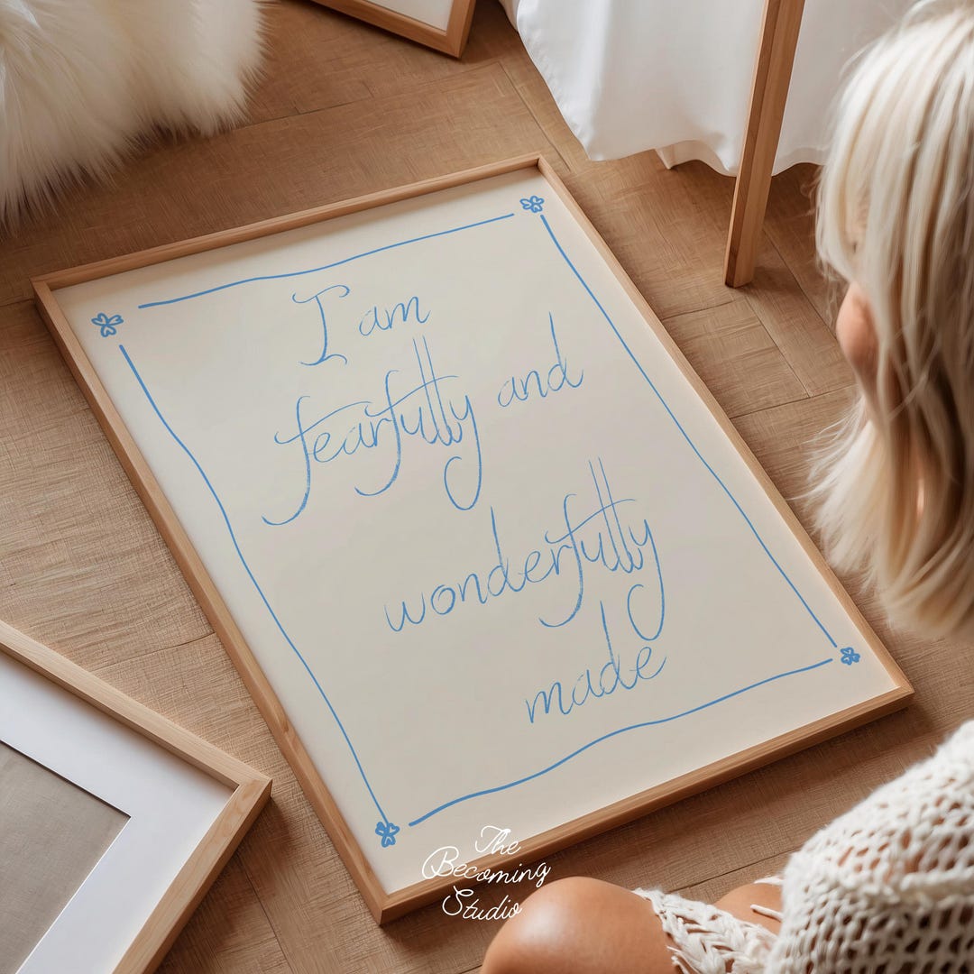 Fearfully and Wonderfully Made Print, Psalm 139:14 Bible Verse Wall Art ...