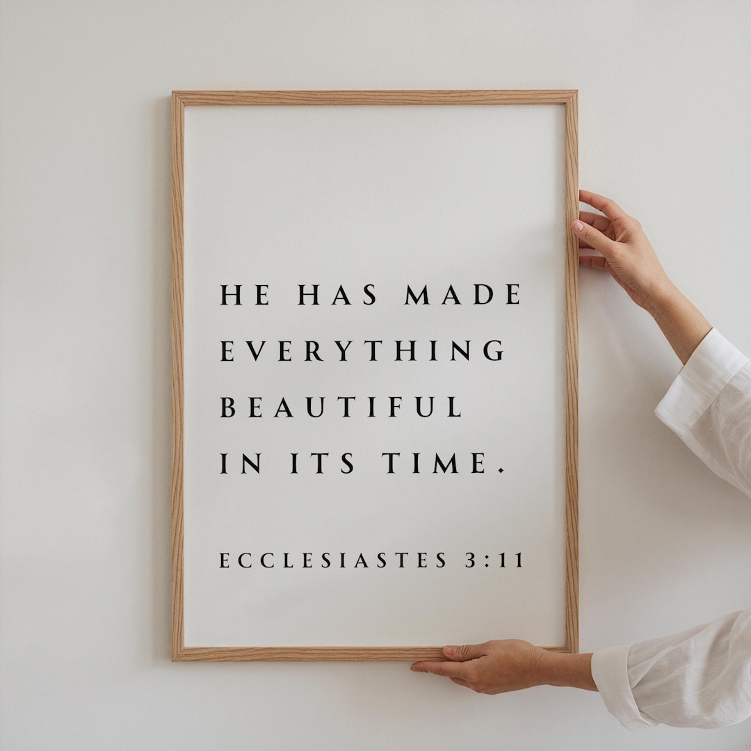 Ecclesiastes 3:11 Wall Art Minimalist Bible Verse Print Christian ...