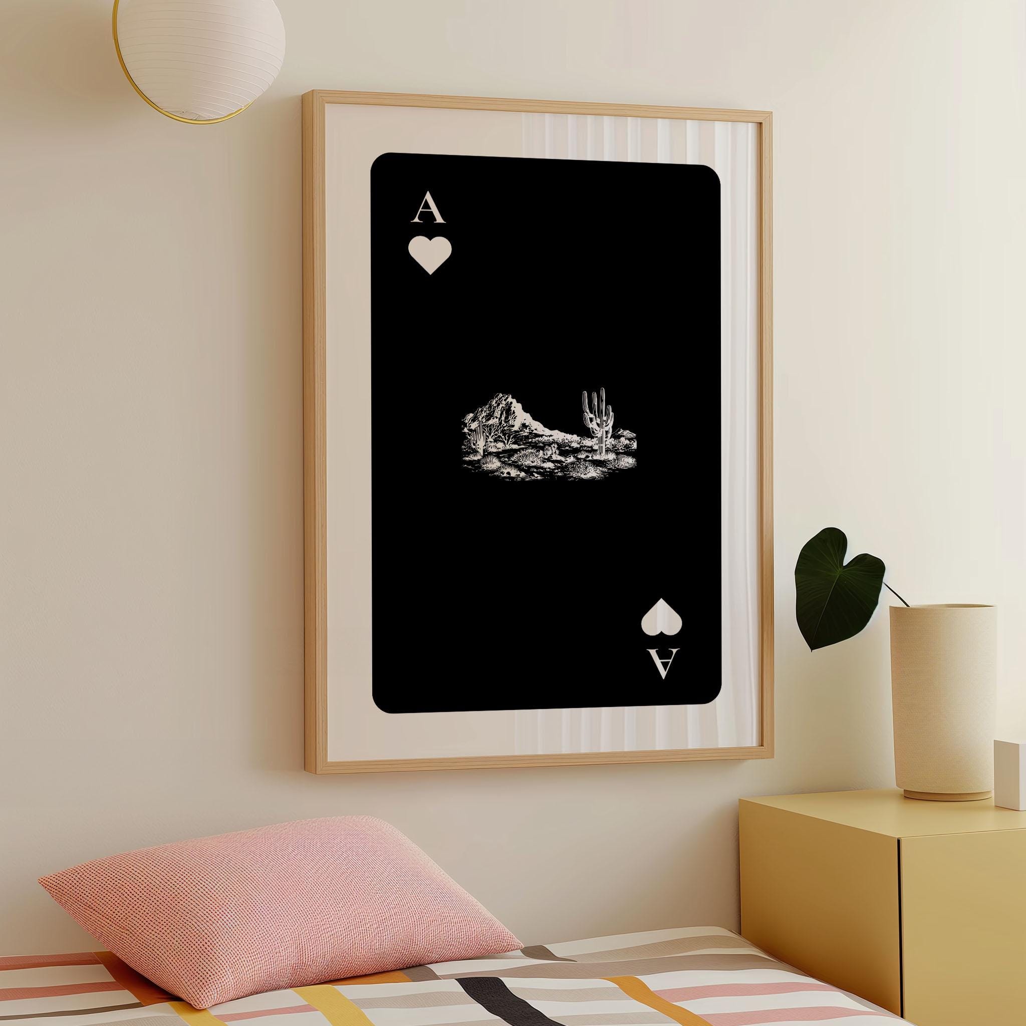 Playing Card Poster Desert Vintage Western Landscape Poster Cowboy Wall ...