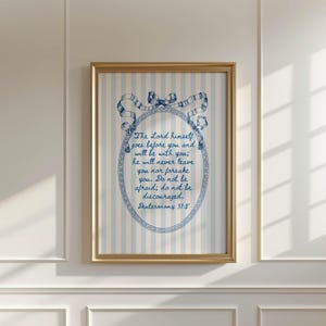 Blue Christian Wall Art Bible Verse Nursery Baby Room Decor Cute Bow ...
