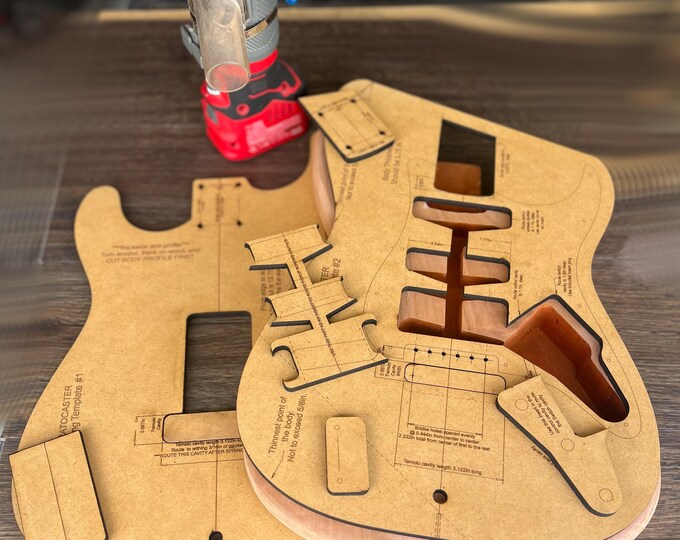COMPLETE T-style Guitar Body MDF Router Template Kit: DIY Electric ...