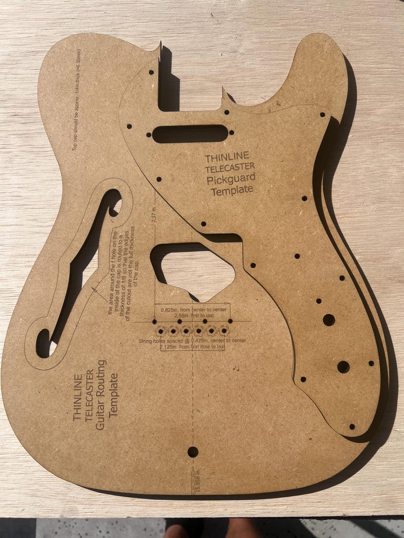 Thinline T-style Guitar MDF Router Template Kit | Luthier Tool - Etsy