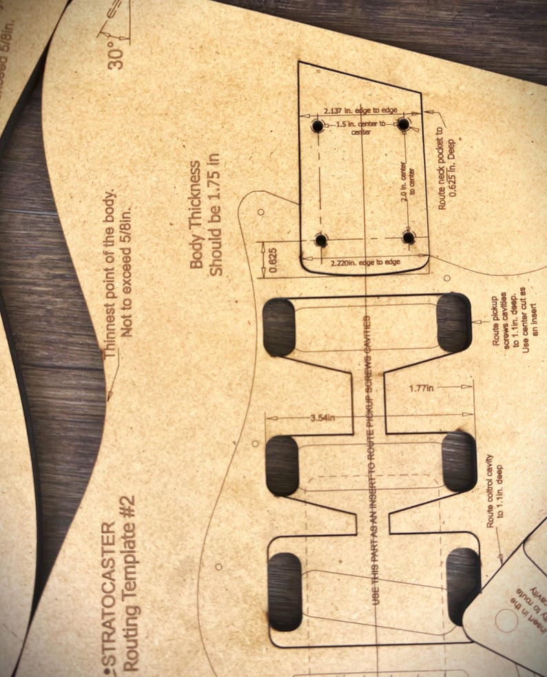 Complete Stratocaster Style Guitar MDF Router Template Kit | Luthier ...