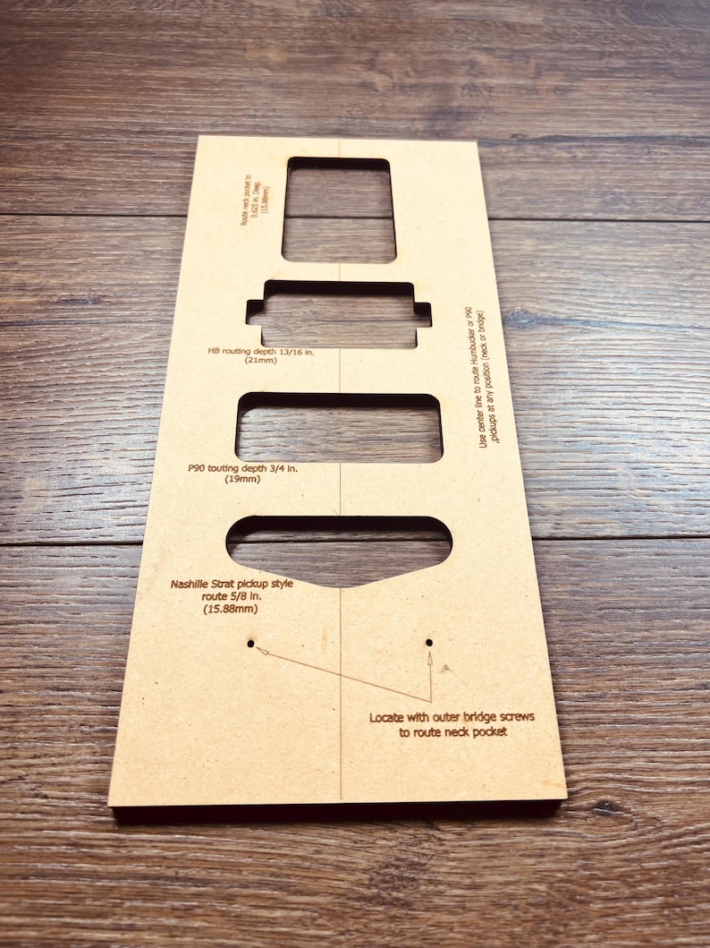 COMPLETE T-style Guitar Body MDF Router Template Kit: DIY Electric ...