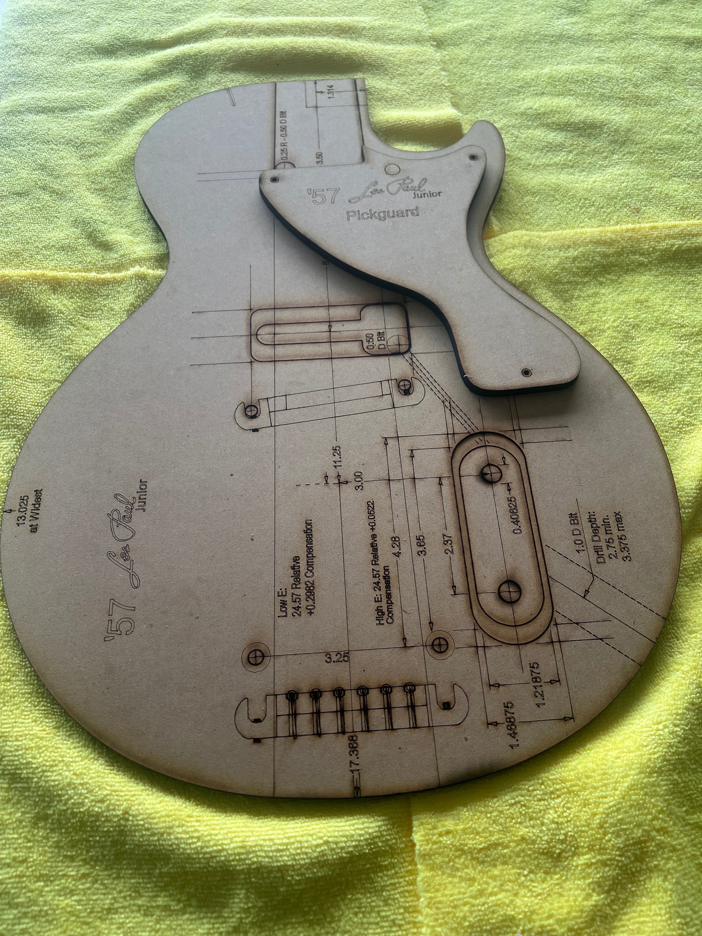 Les Paul Jr. Style Guitar Body Template: MDF Router Guide Kit - Etsy