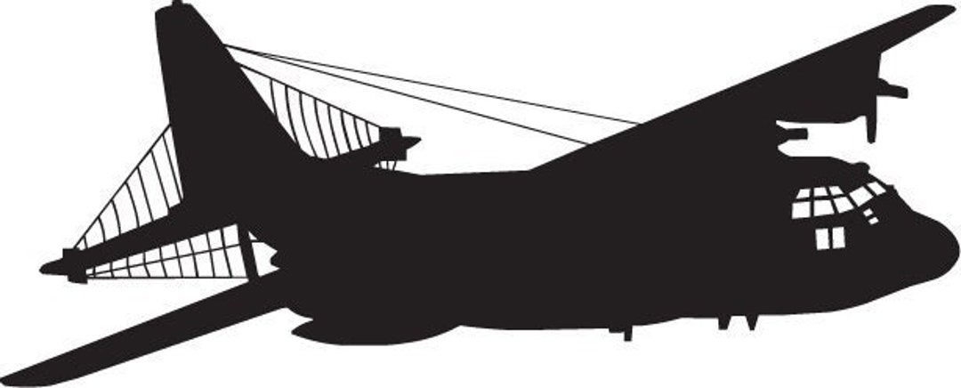 EC-130H Compass Call SILHOUETTE Banking Digital Vector Graphic - Etsy