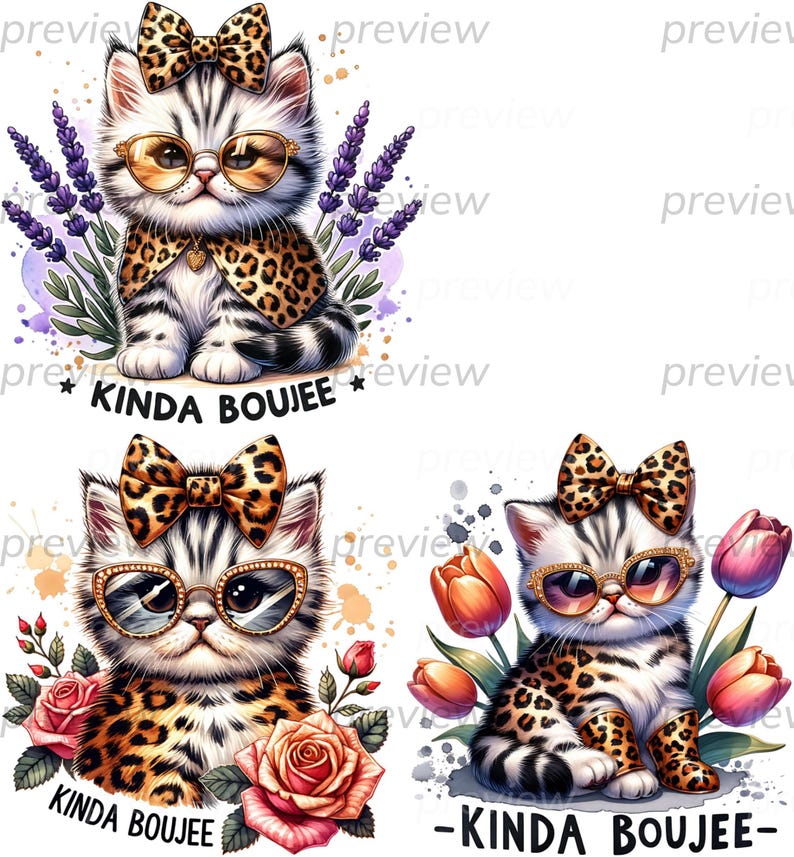Kinda Boujee Png, Funny Baby Cat PNG, Funny Mom Sublimation Design ...