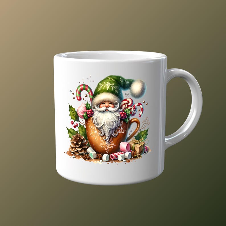 Watercolor Hot Cocoa Gnomes Clipart, Cute Christmas Gnomes Clipart ...