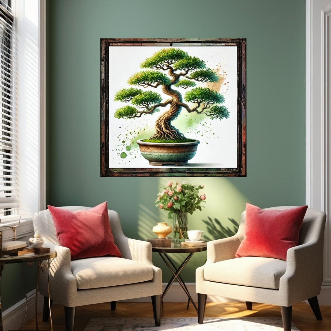 Stunning Bonsai Tree Wall Art Print Home Decor Unique Botanical ...